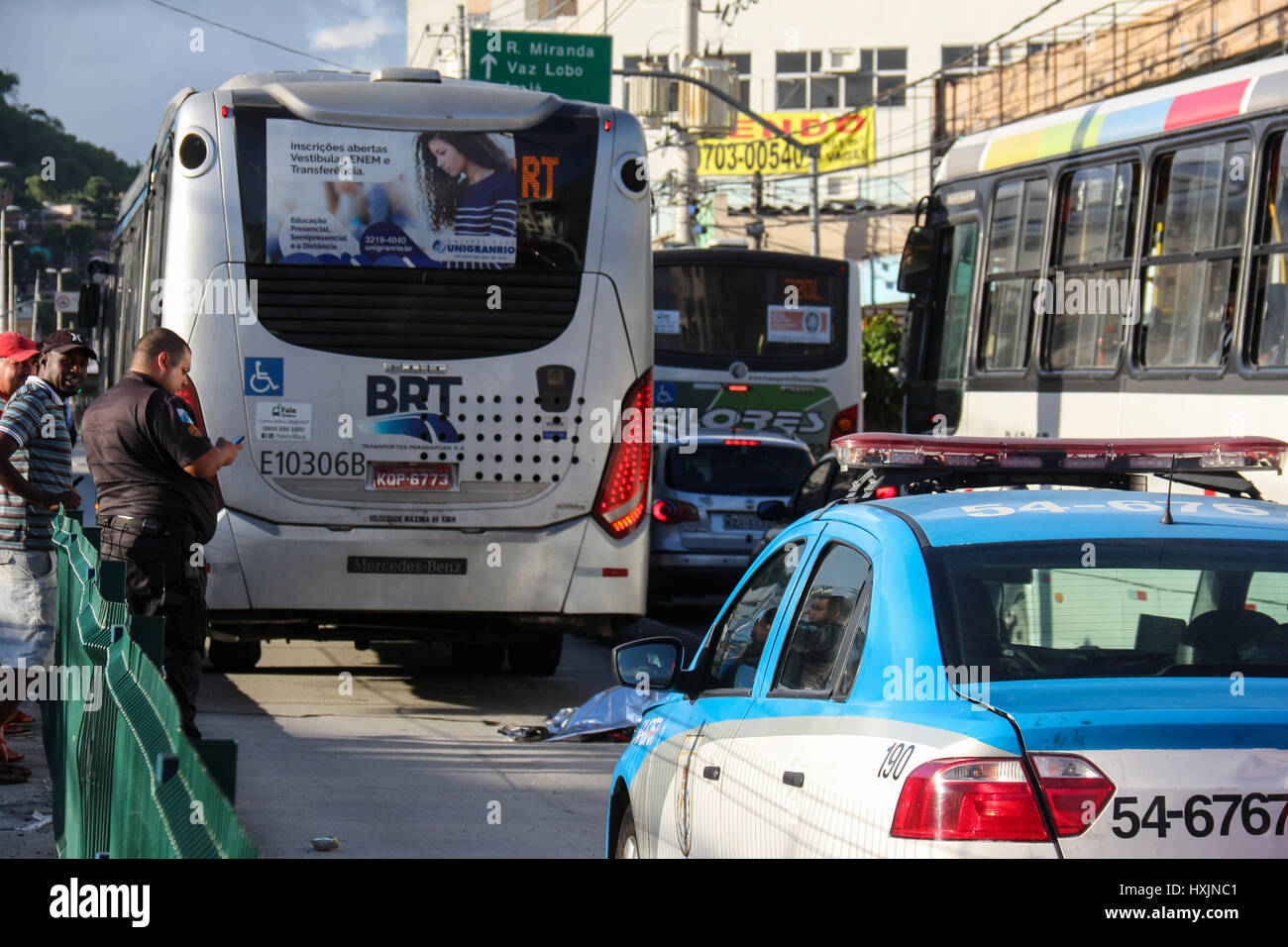 Rio de Janeiro, Brazil, March 29, 2017: In Brazil, most traffic ...
