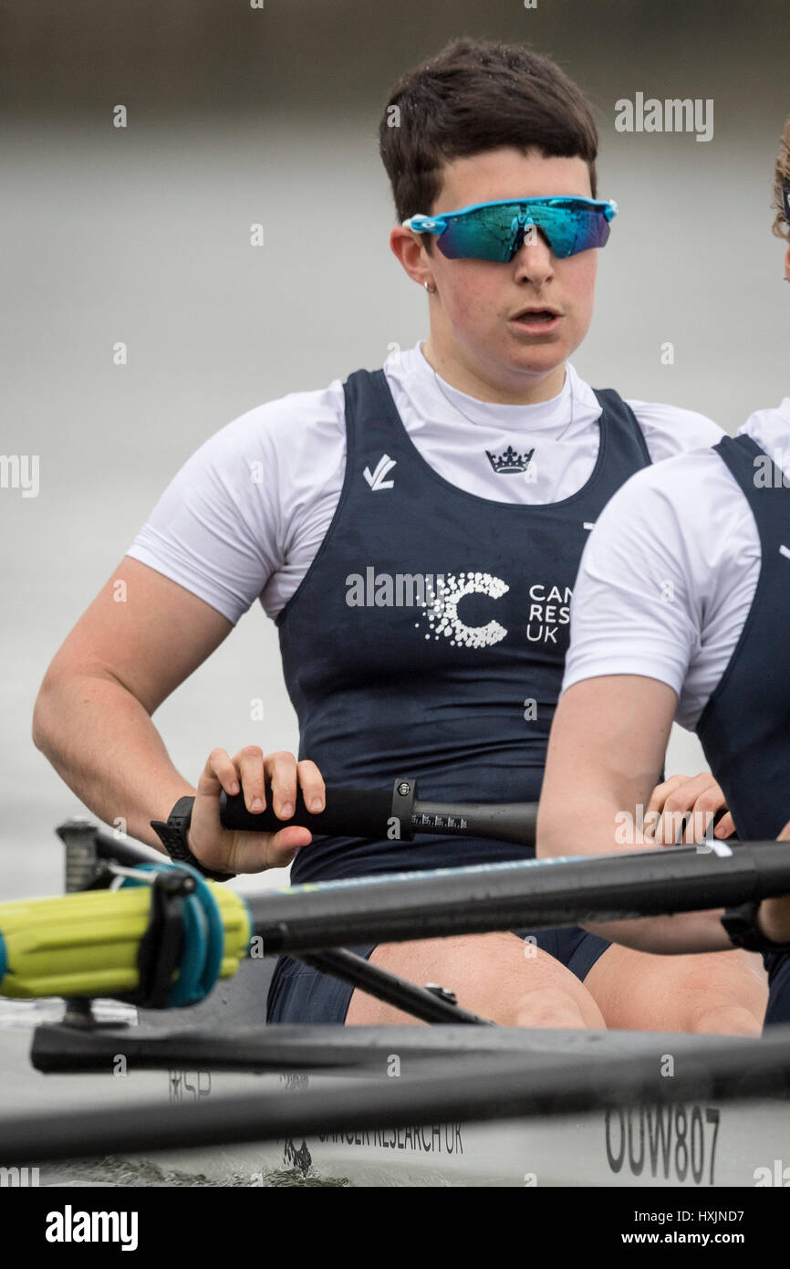 London, UK. 29th March 2017. Oxford University Women's Boat Club on a ...