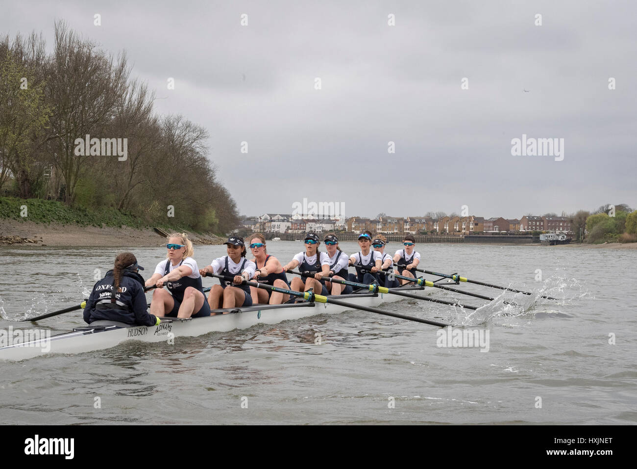 London, UK. 29th March 2017. Oxford University Women's Boat Club on a ...