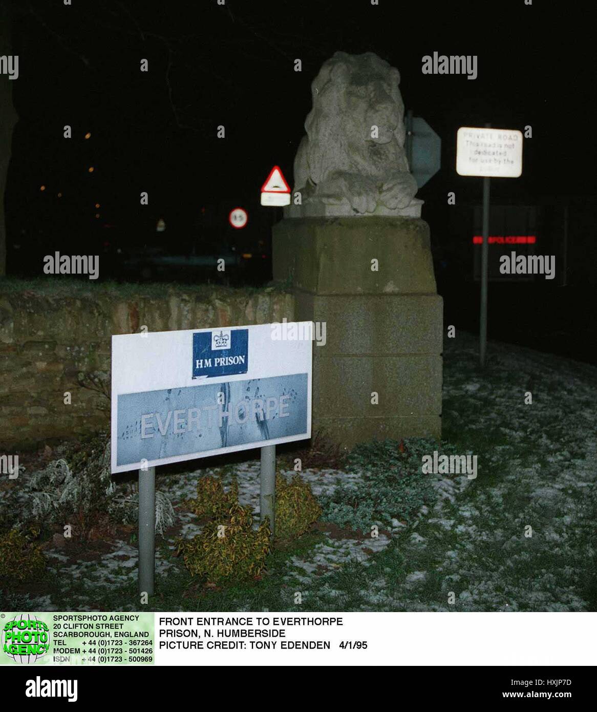 ENTRANCE TO EVERTHORPE PRISON EVERTHORPE PRISON RIOTS 04 January 1995 ...