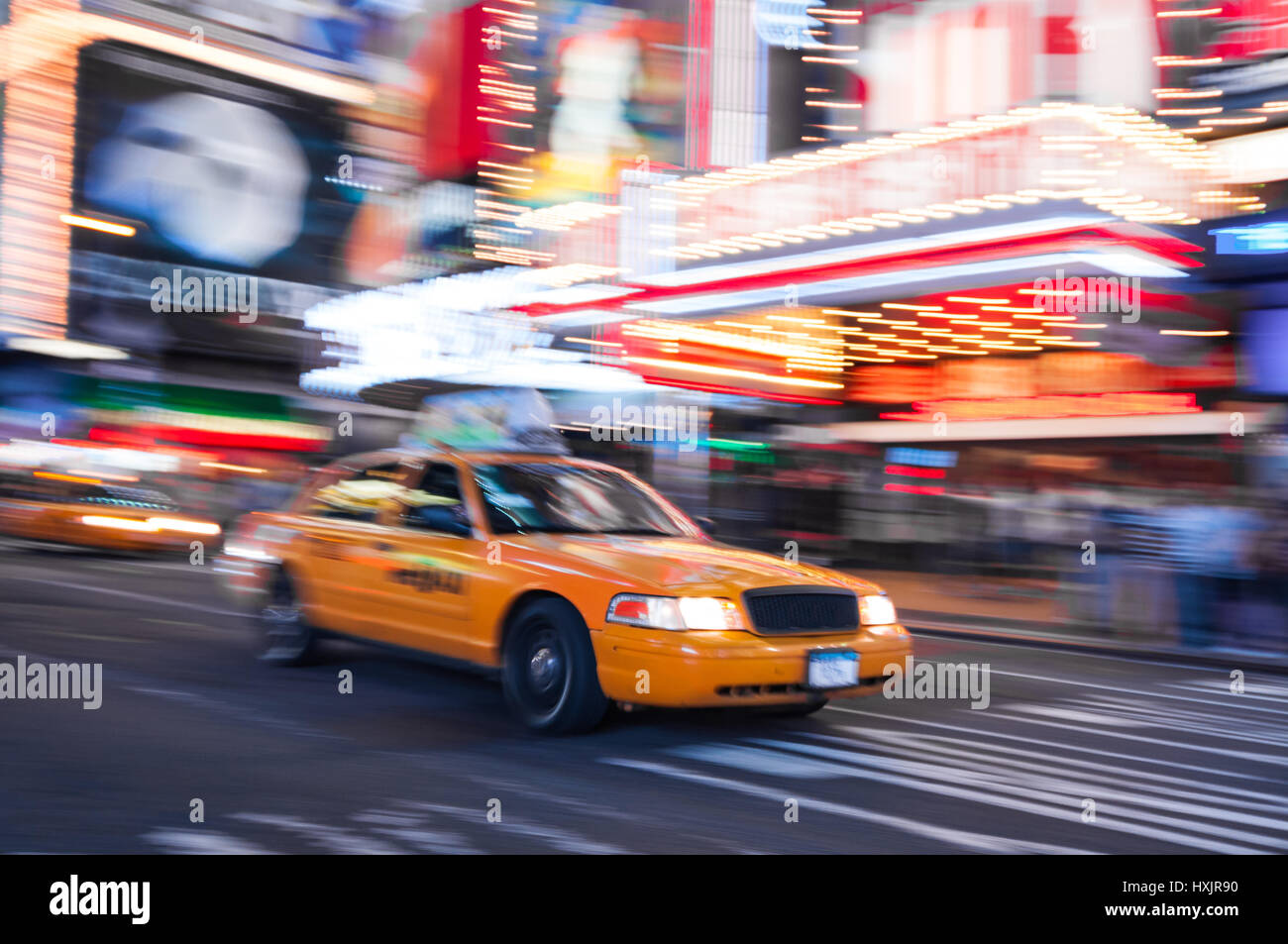 Times square cab long exposure hi-res stock photography and images - Alamy