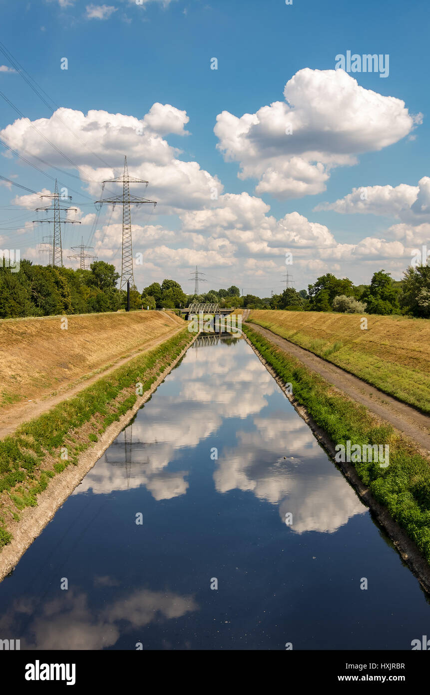 The river Emscher by Essen, Germany Stock Photo - Alamy