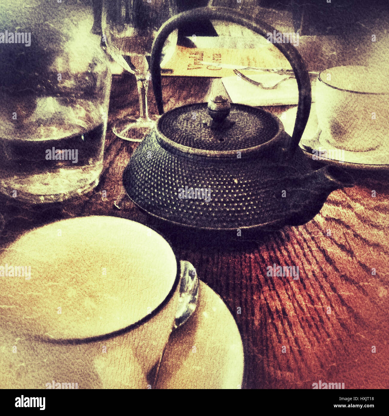 Tea the old way. An image of days gone by. A retro scene depicting ...