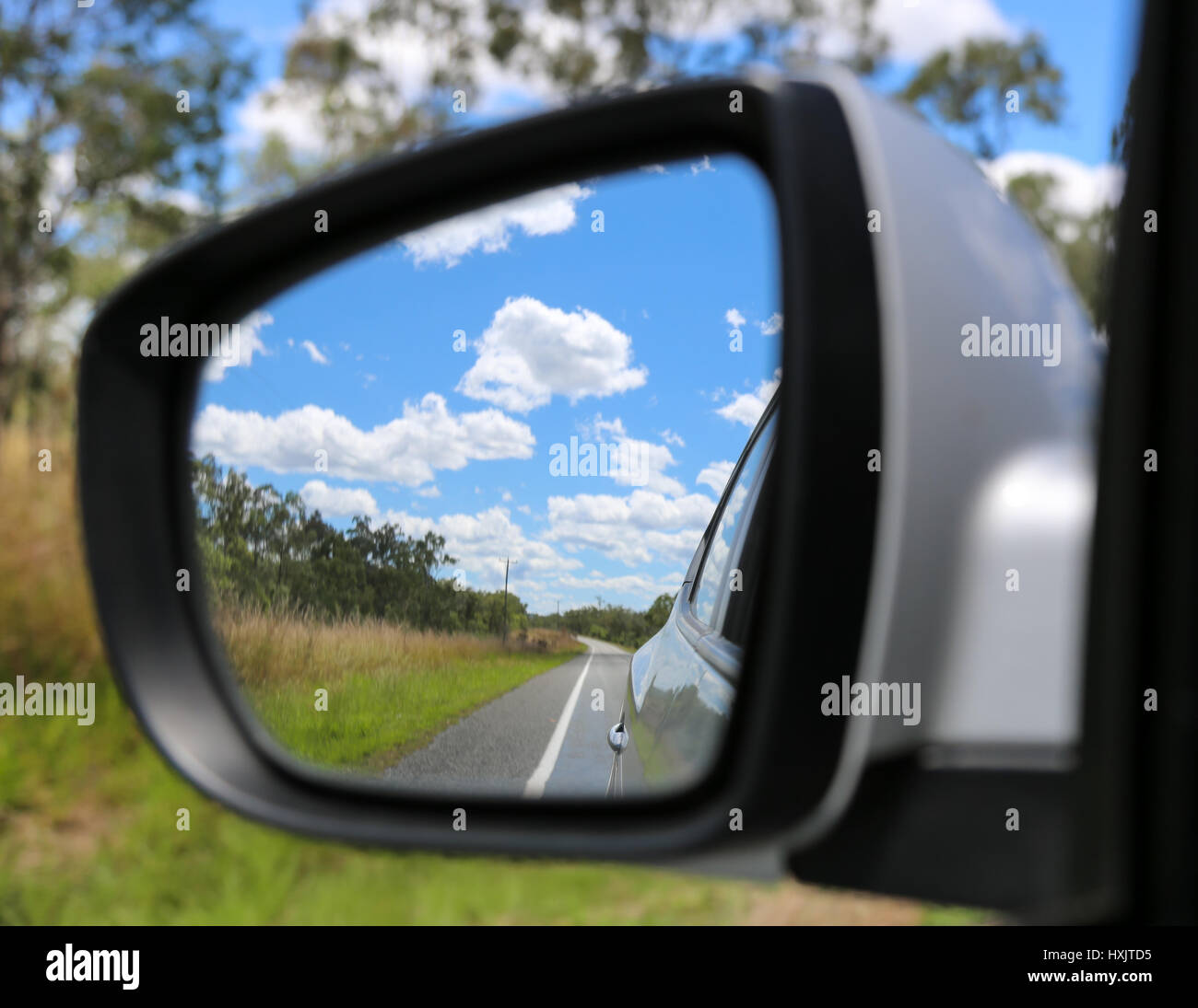 Car rearview mirror forest road hi-res stock photography and images - Alamy