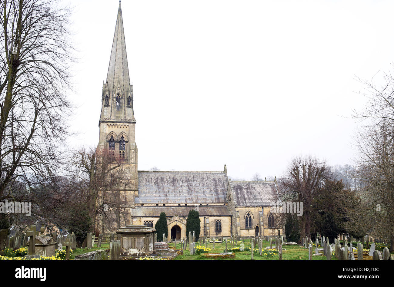 Saint Peters church Edensor Derbyshire Stock Photo - Alamy