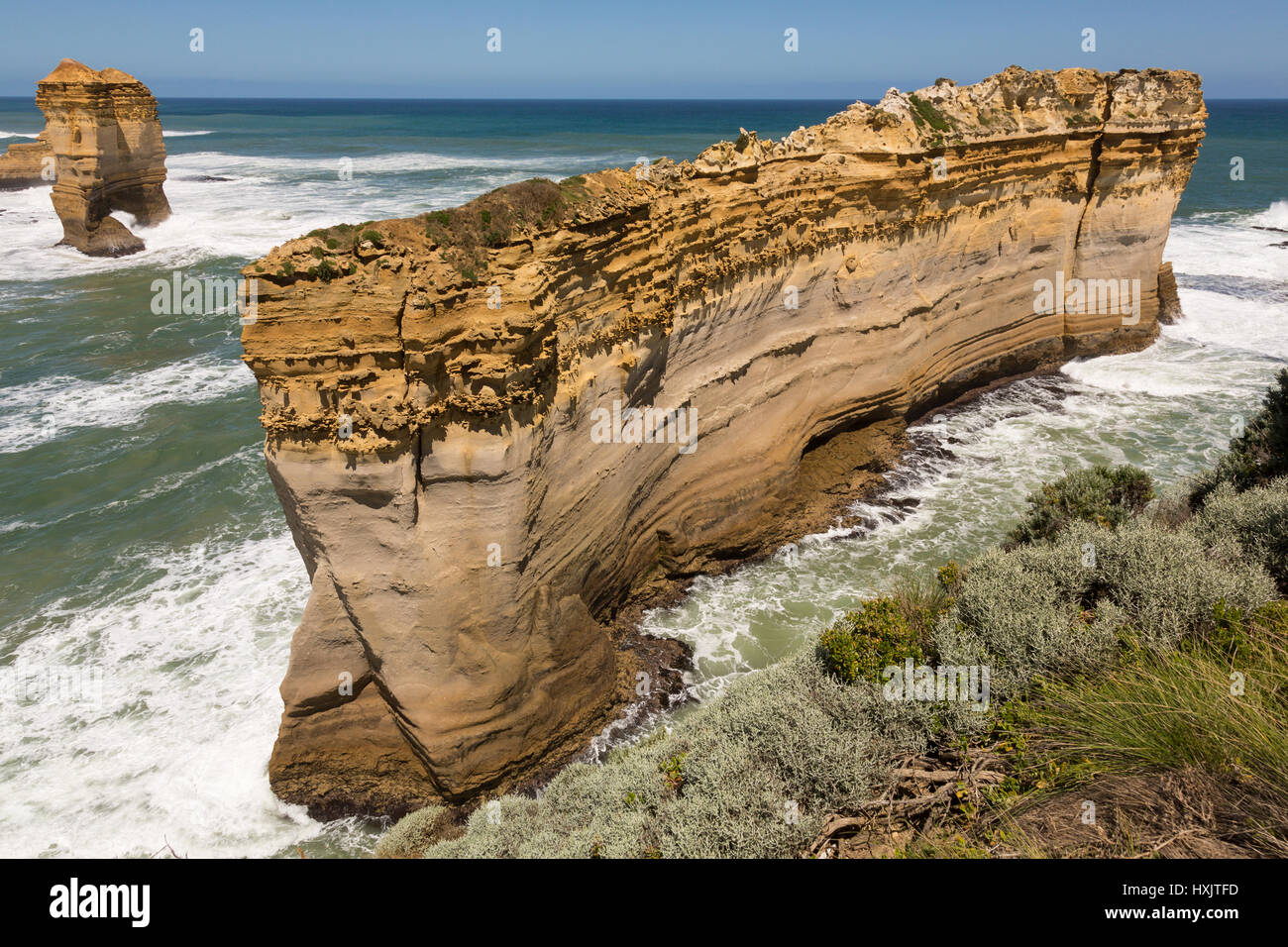 Great Ocean Road, the rock formation is called Razorback because of the ...
