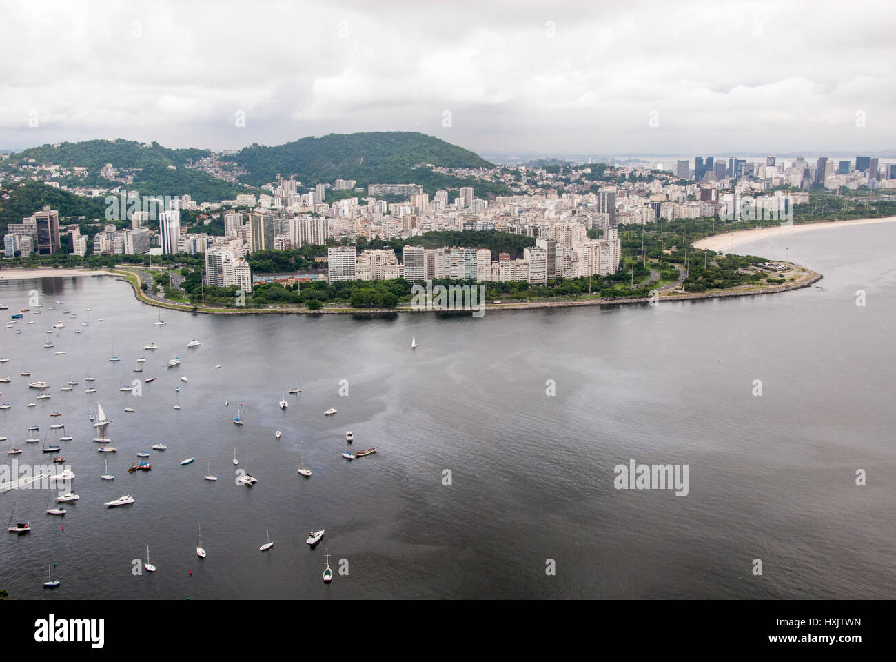 Wide-angle view of Enseada de Botafogo (Botafogo Cove) - Rio de Janeiro ...