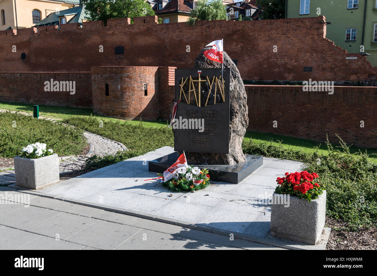 A war memorial to the victims of the Katyn massacre also known as the ...