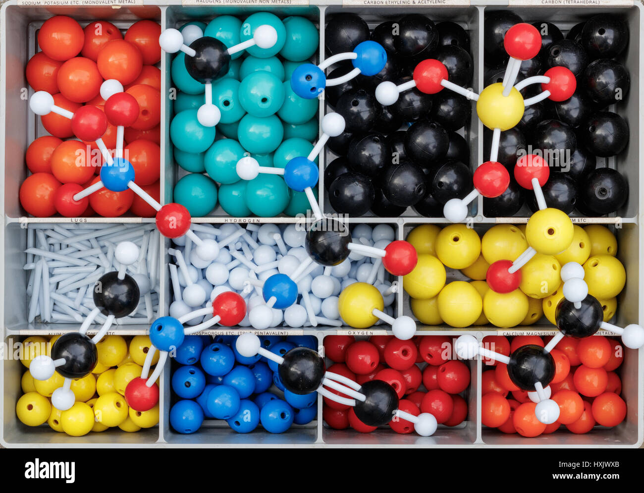 Educational ball-and-stick tool kit for molecular modeling with several ...