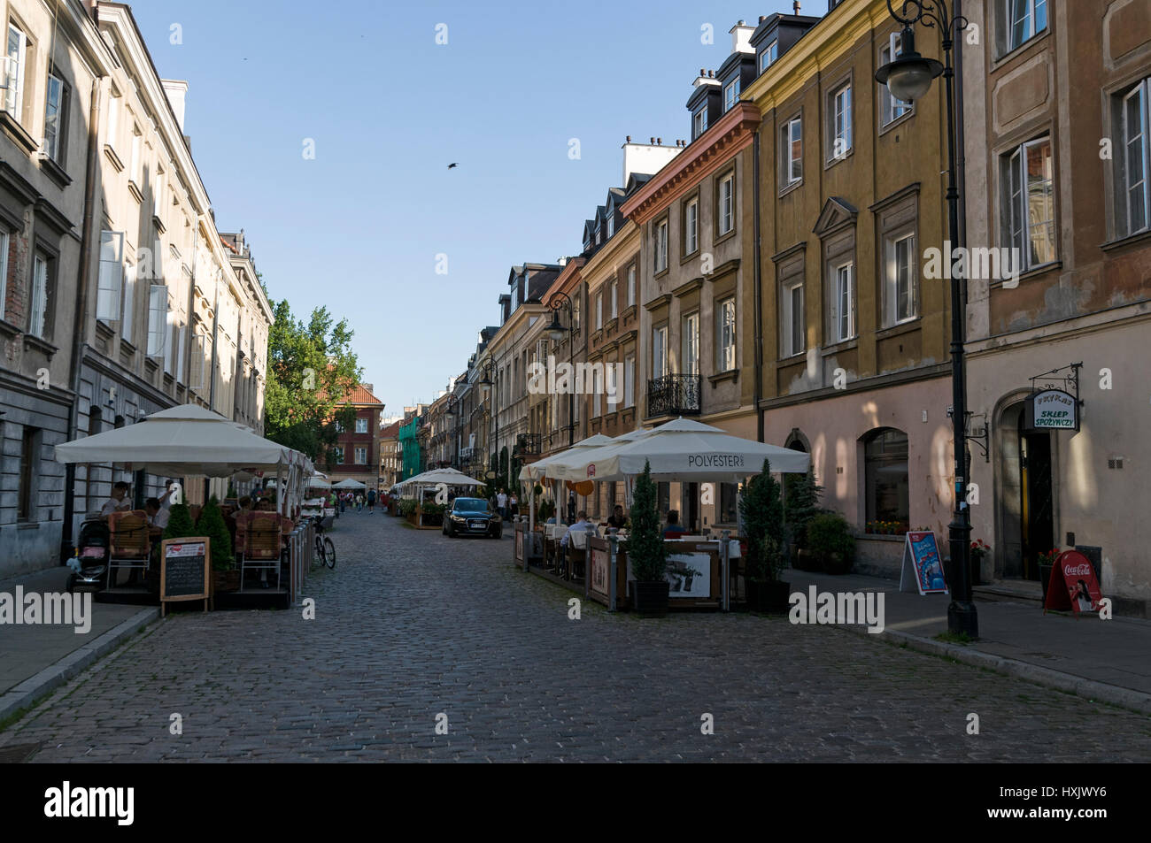 A row of outside eateries , popular with tourists, on ul. Freta In ...