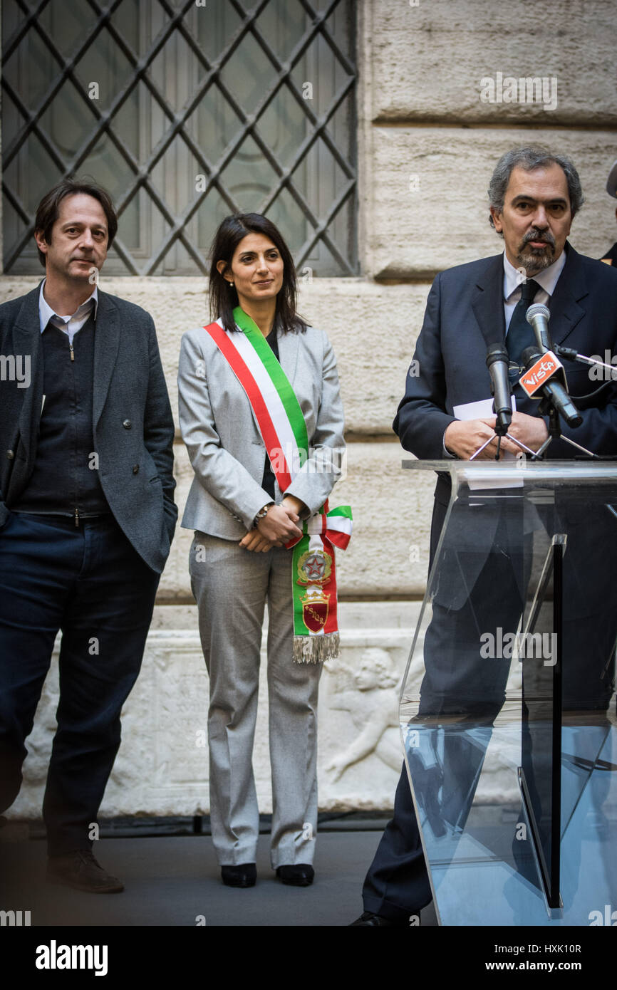 Rome, Italy. 28th Mar, 2017. Mayor of Rome Virginia Raggi participates ...