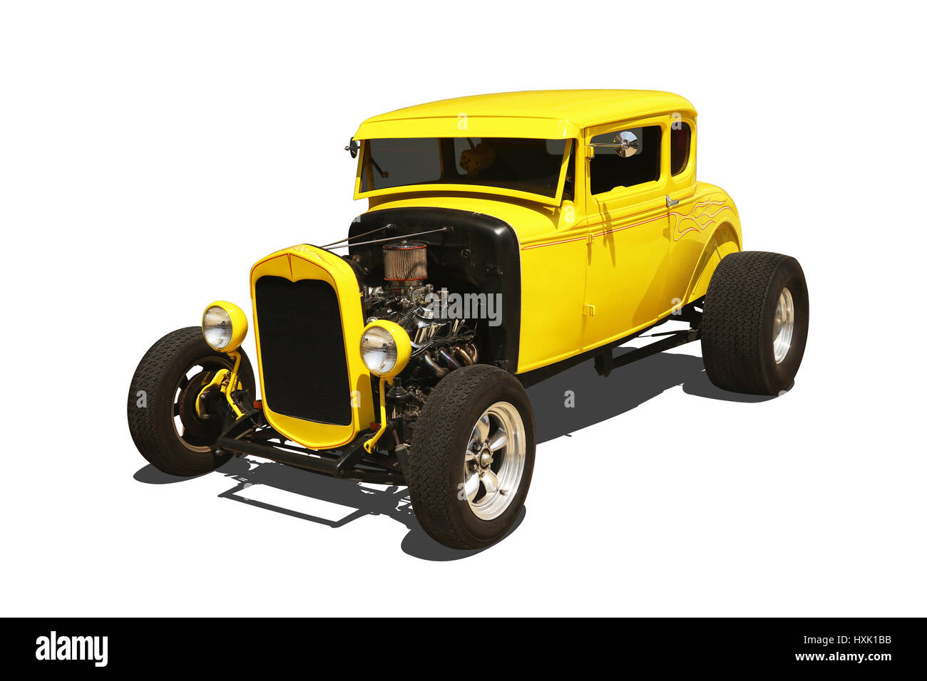 Auto- Yellow Hotrod Stock Photo - Alamy