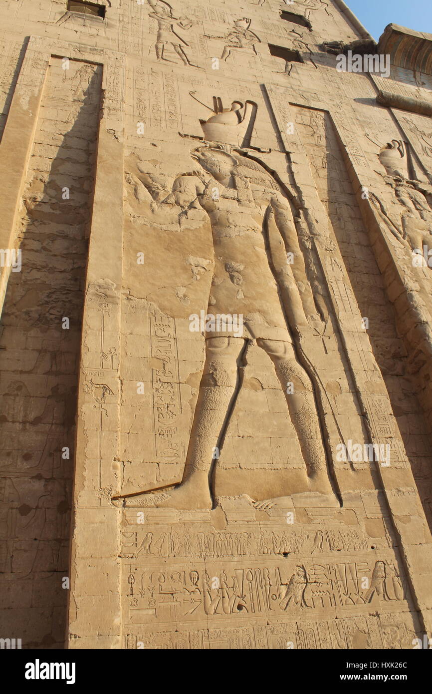 Edfu temple of Horus in Edfu city on the Nile Stock Photo - Alamy