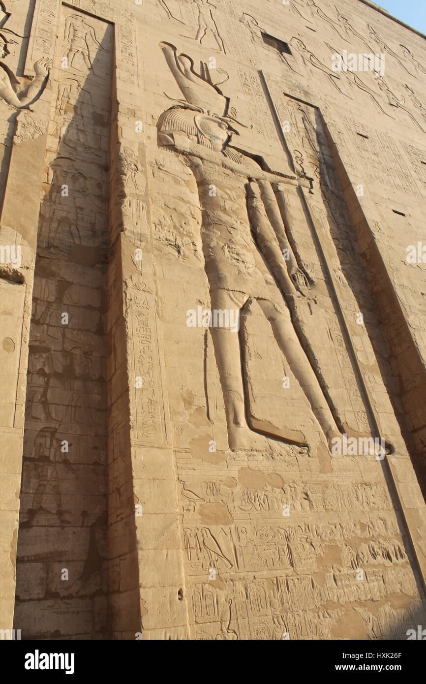 Edfu temple of Horus in Edfu city on the Nile Stock Photo - Alamy