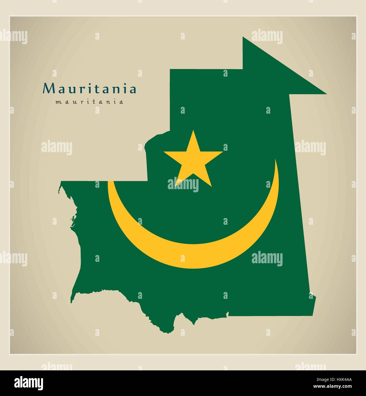 Mauritania flag map hi-res stock photography and images - Alamy