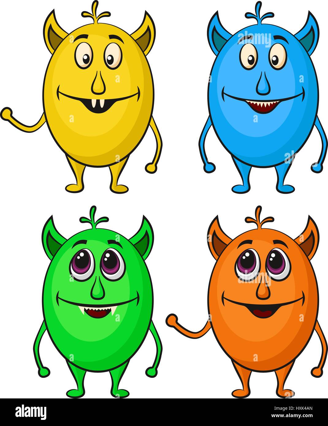 Cartoon Monsters Set Stock Vector Image & Art - Alamy