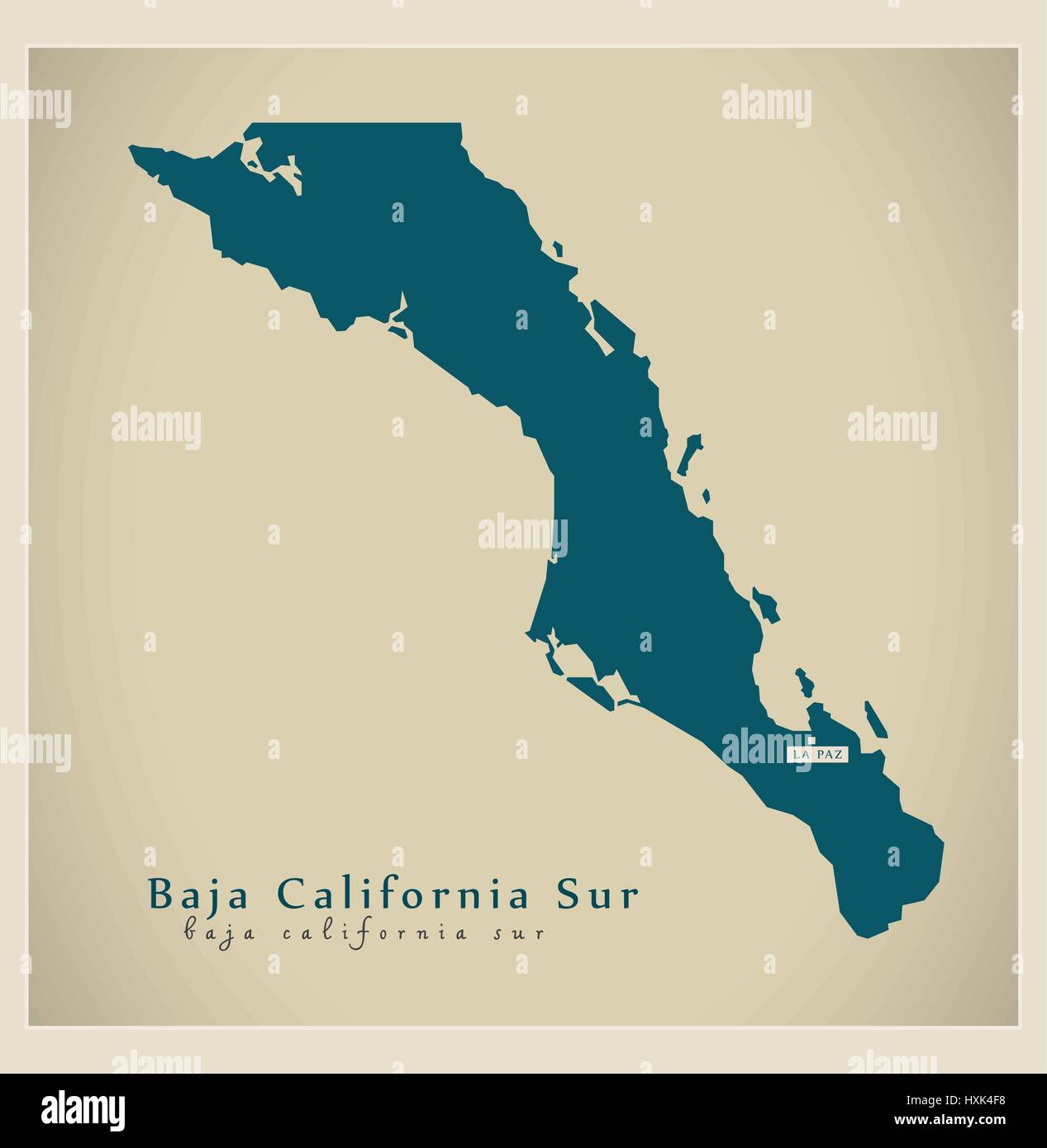 Mapa De California Del Sur Isla Del Carmen Mexico (Baja California