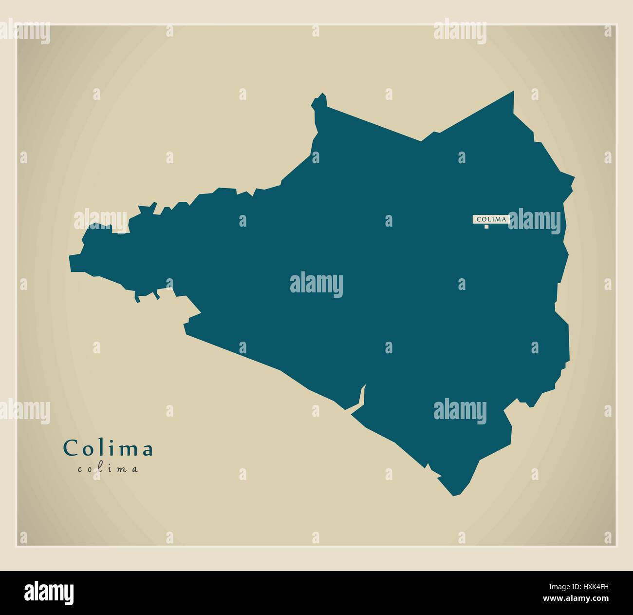 Modern Map - Colima MX Stock Vector Image & Art - Alamy