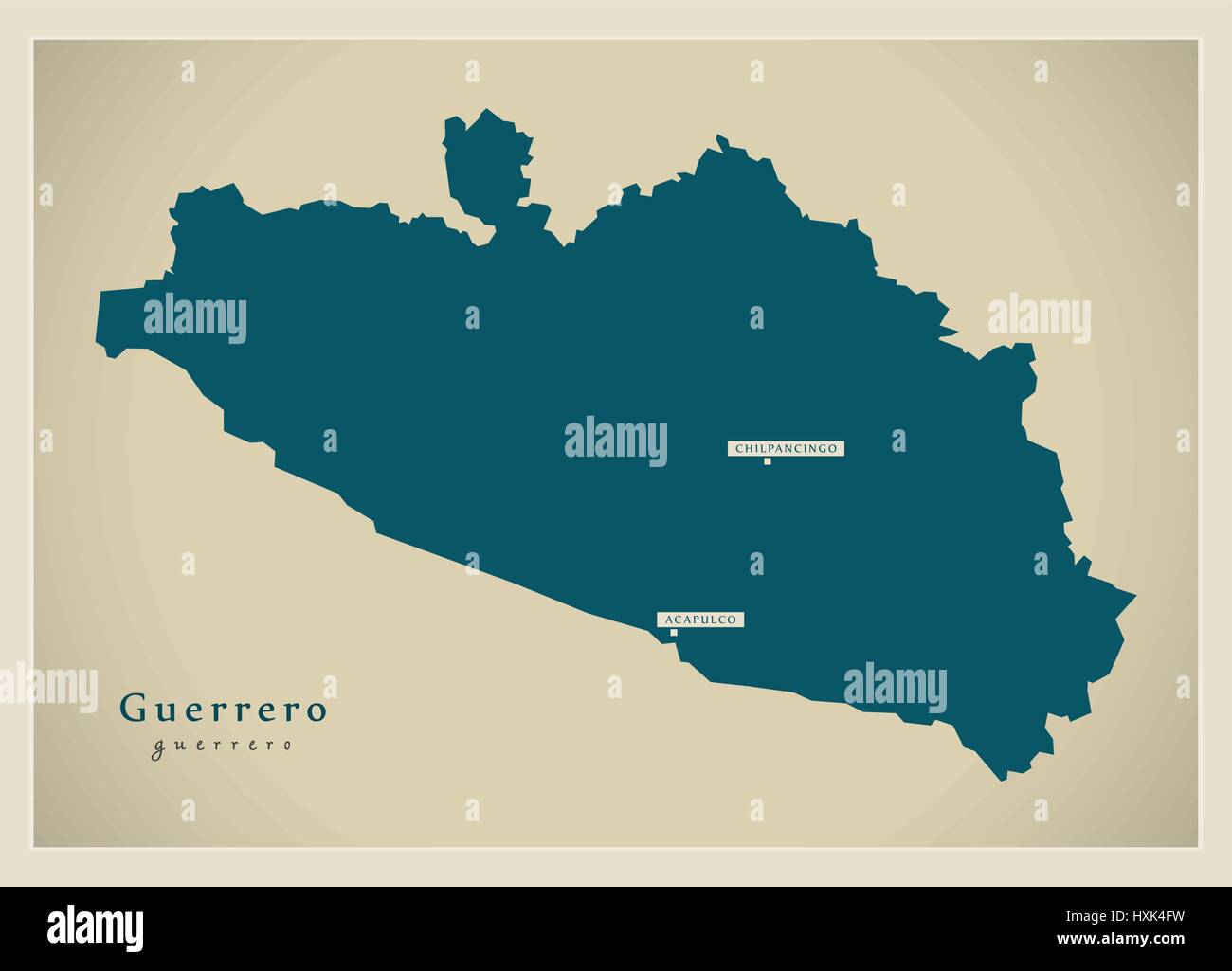 Modern Map - Guerrero MX Stock Vector Image & Art - Alamy