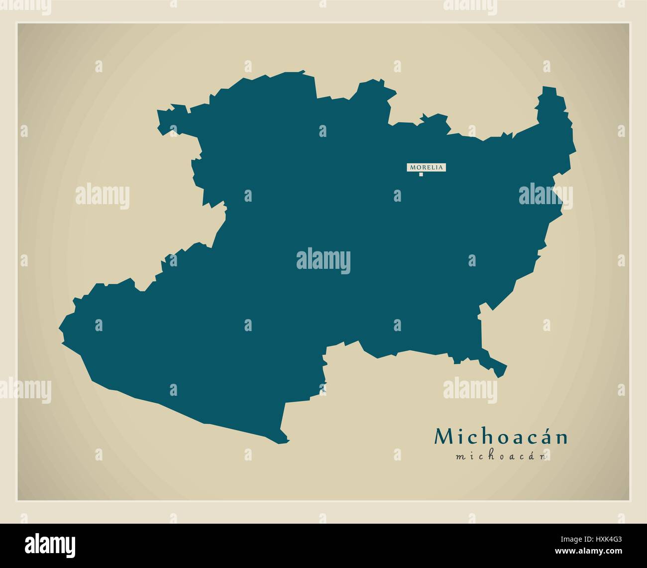 Michoacan map hi-res stock photography and images - Alamy