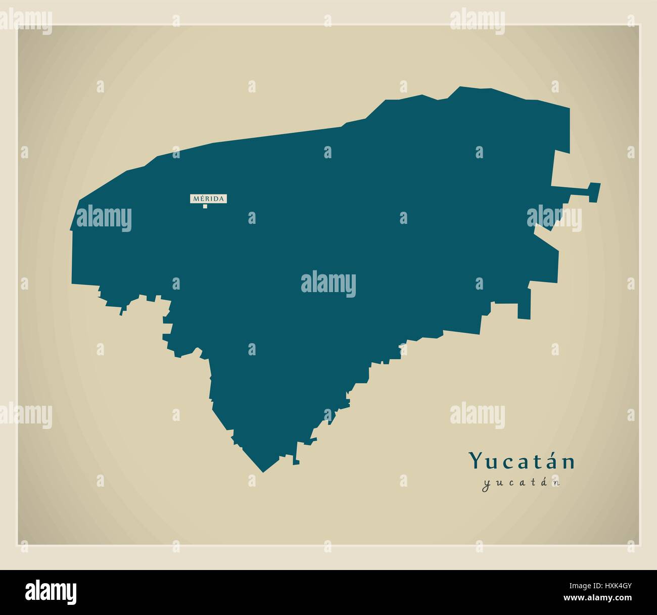 Yucatan mexico map Stock Vector Images - Alamy