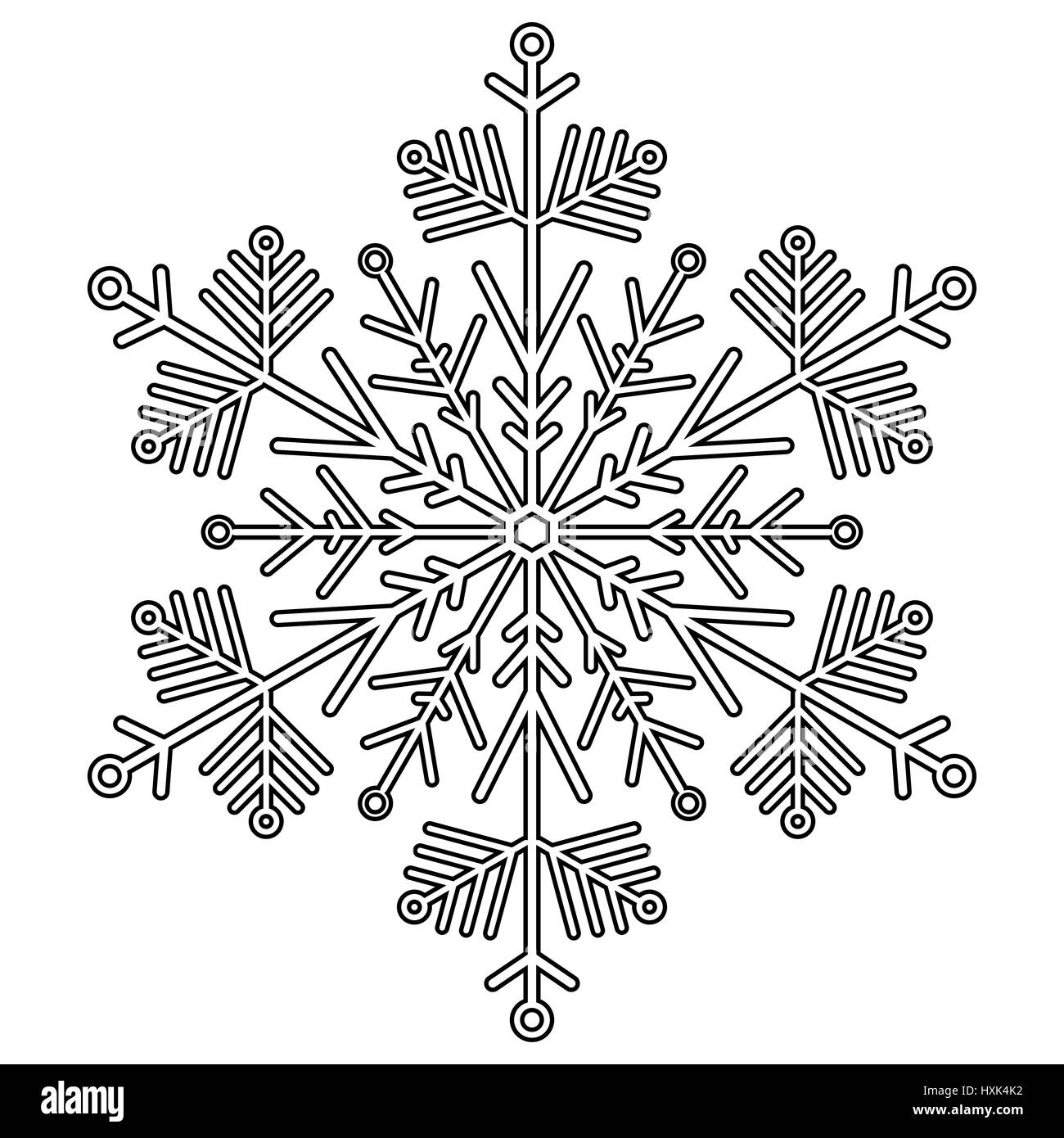 Pretty Round Snowflake Stock Photo - Alamy