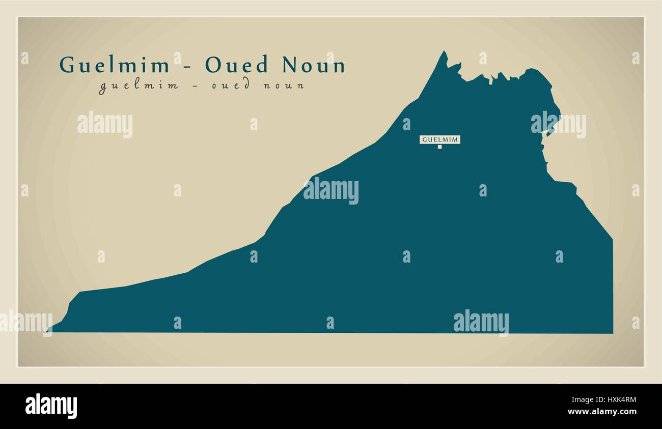 Modern Map - Guelmim - Oued Noun MA Stock Vector Image & Art - Alamy