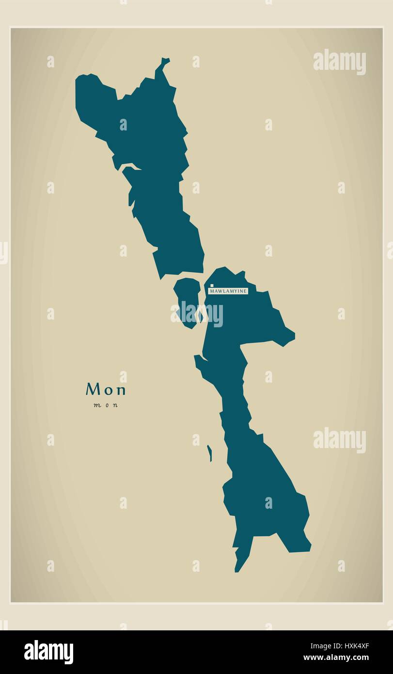 Mon state map hi-res stock photography and images - Alamy