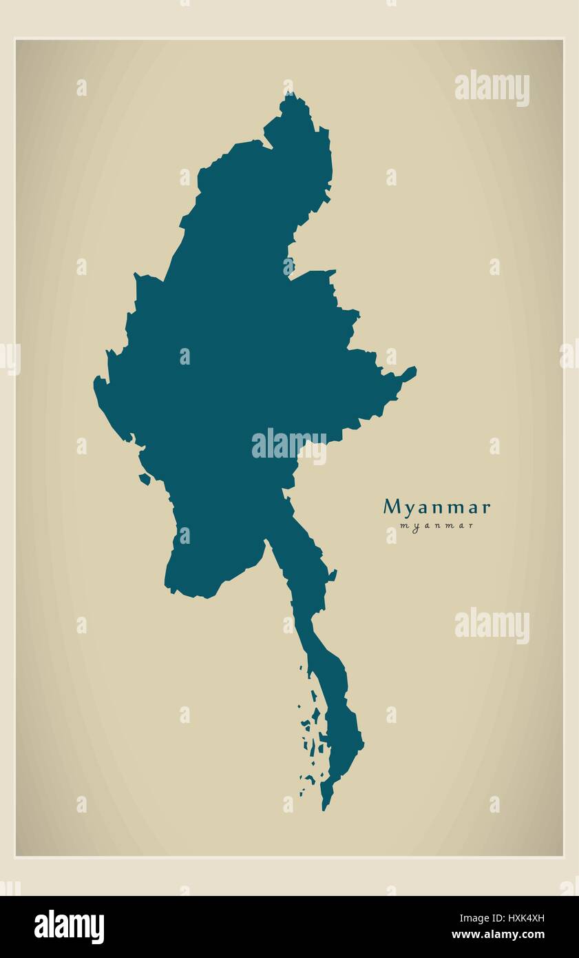 Modern Map - Myanmar MM Stock Vector Image & Art - Alamy
