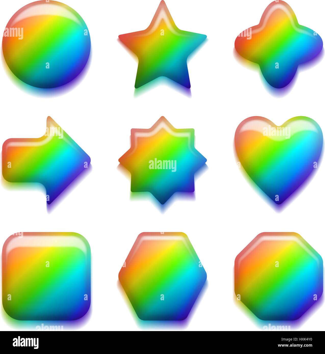 Rainbow glass buttons, set Stock Vector Image & Art - Alamy