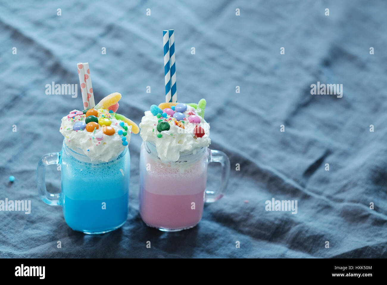 Delicious milkshakes on the table Stock Photo - Alamy