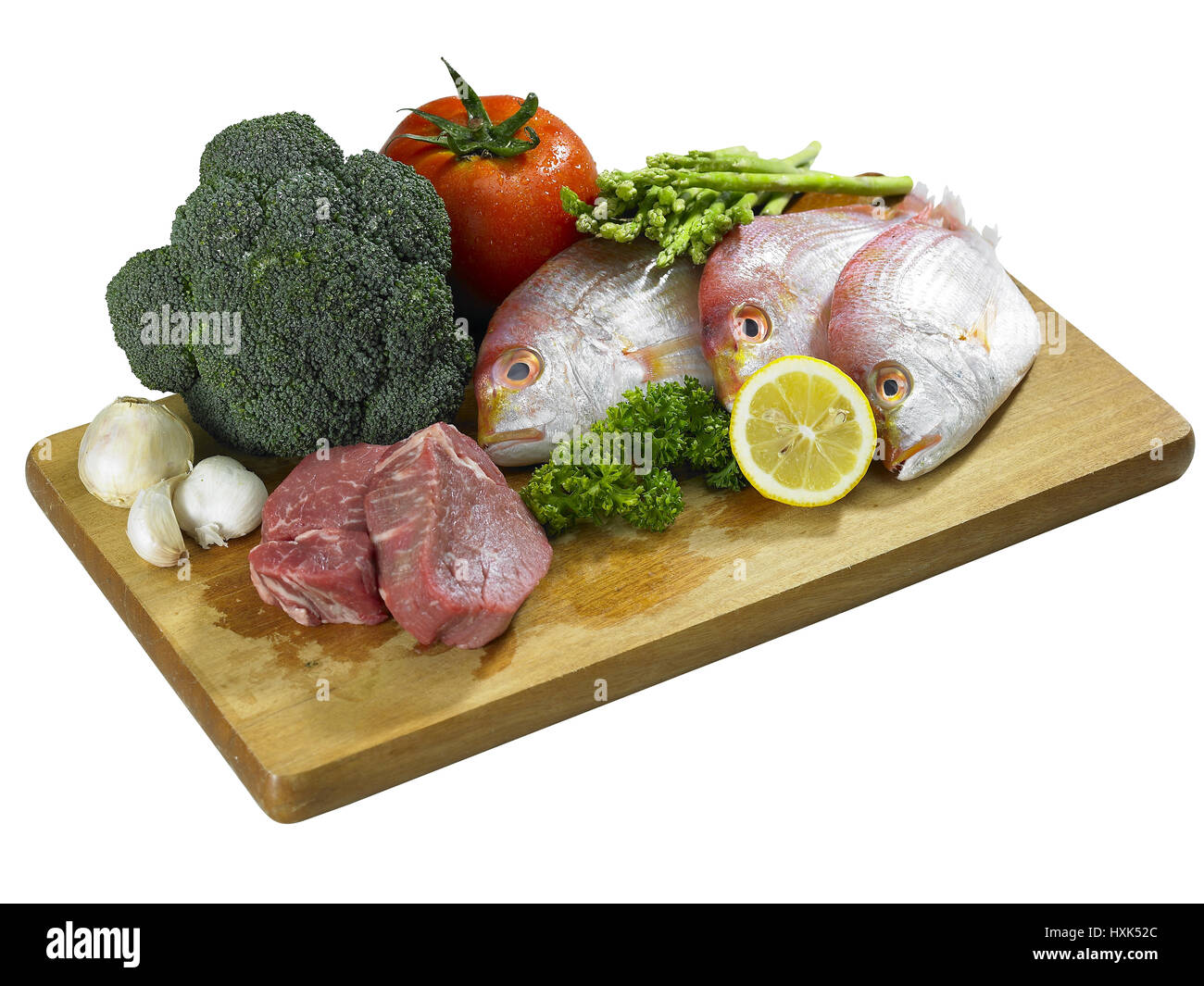 Fresh Meat & Seafood Stock Photo - Alamy