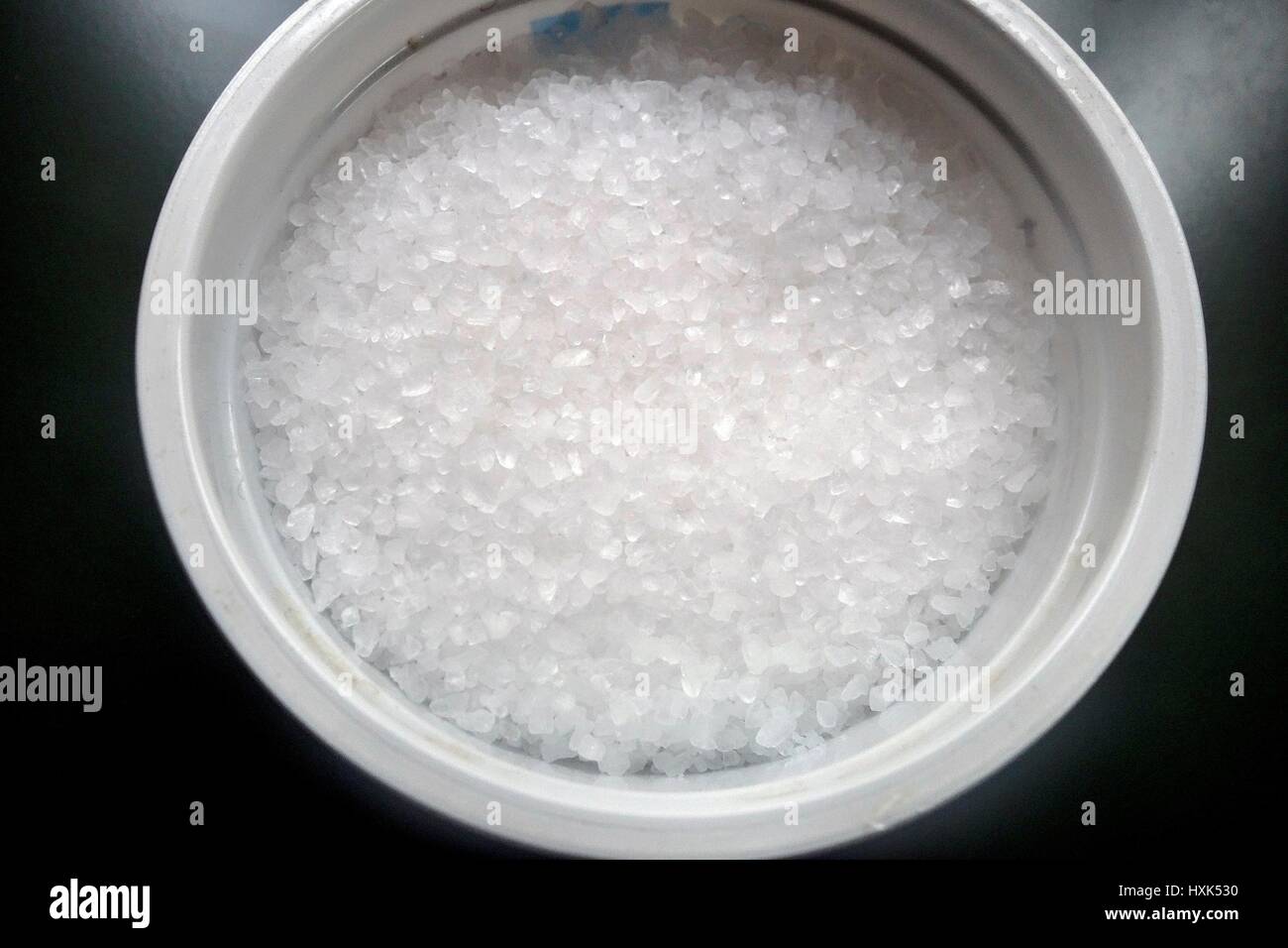 A Carton of Sea Salt Crystals Stock Photo - Alamy
