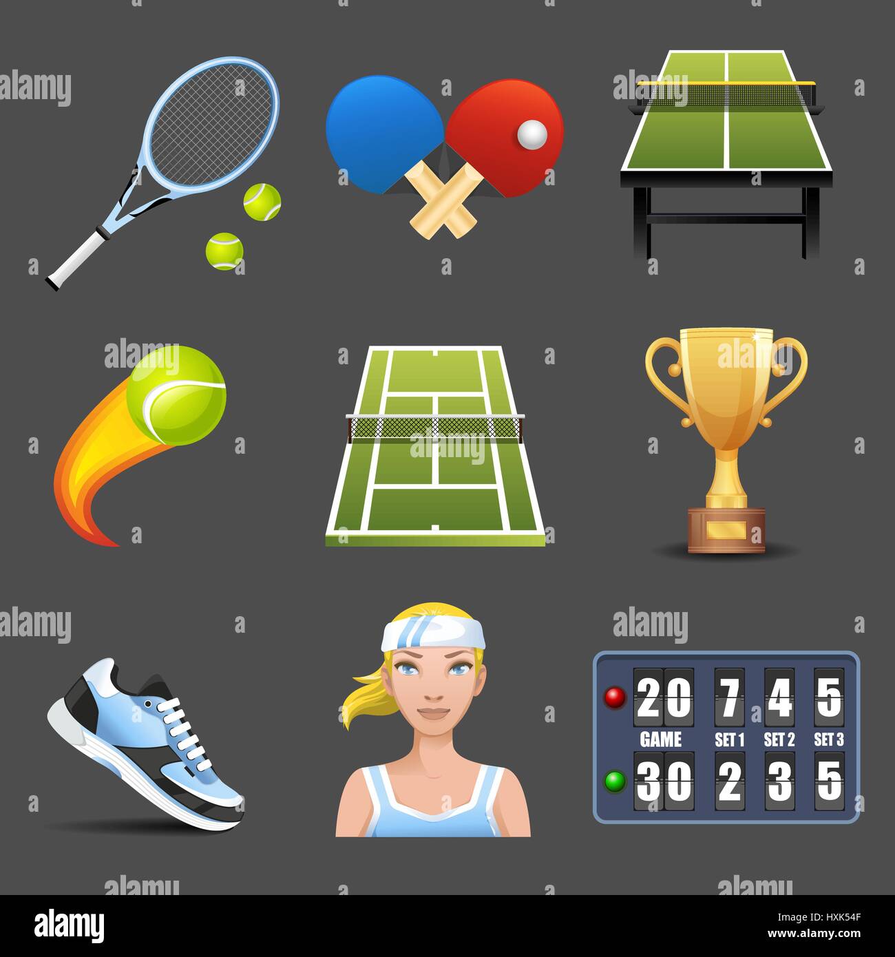 Retro table set gold Stock Vector Images - Alamy