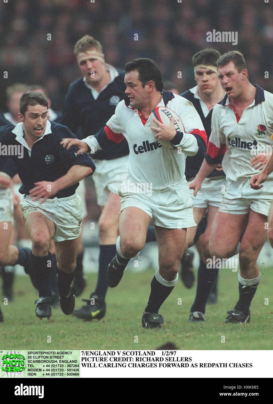WILL CARLING & BRYAN REDPATH ENGLAND V SCOTLAND CALCUTA CUP 05 February ...