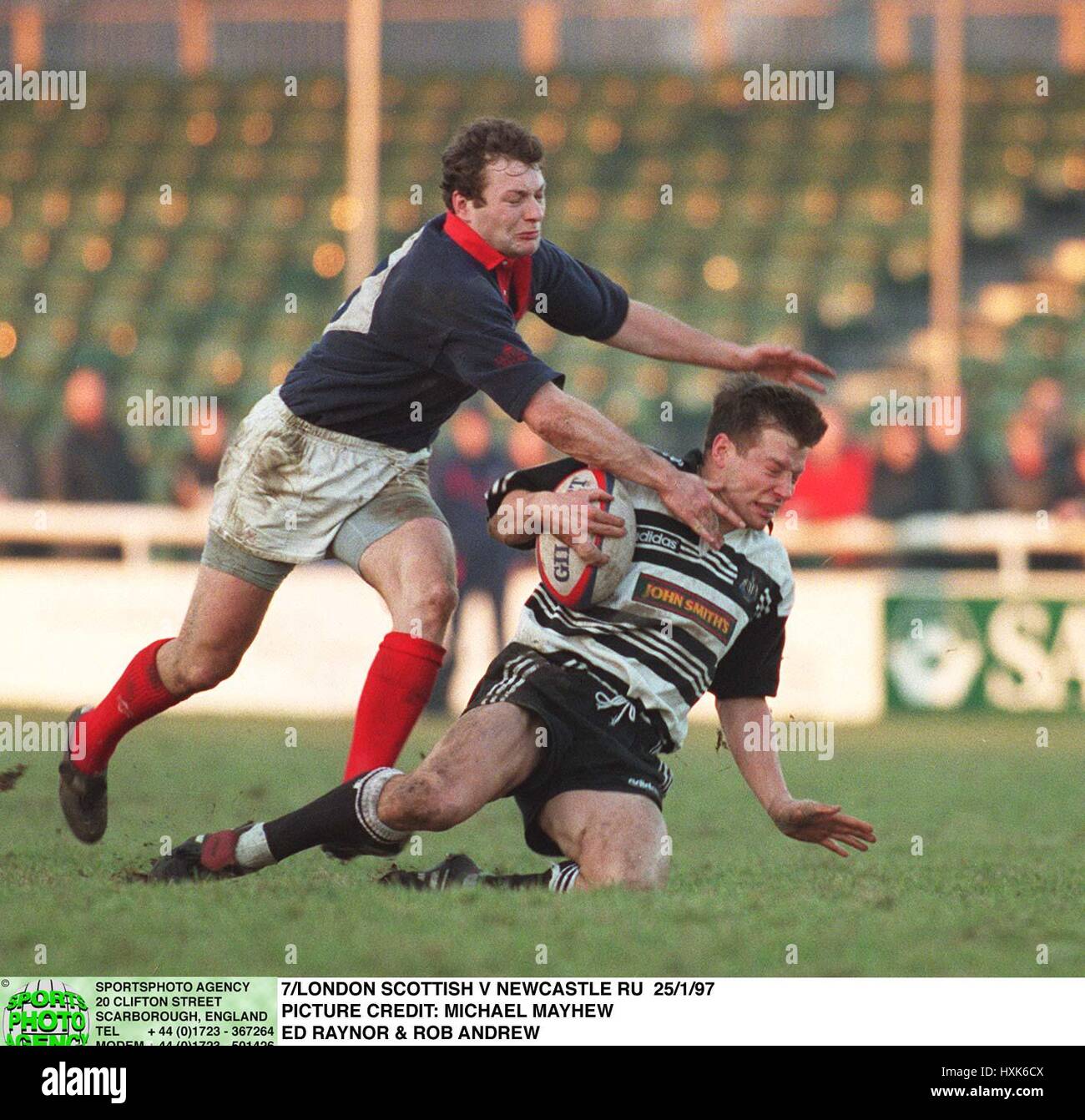 ROB ANDREW & ED RAYNOR LONDON SCOTTISH V NEWCASTLE 25 January 1997 ...