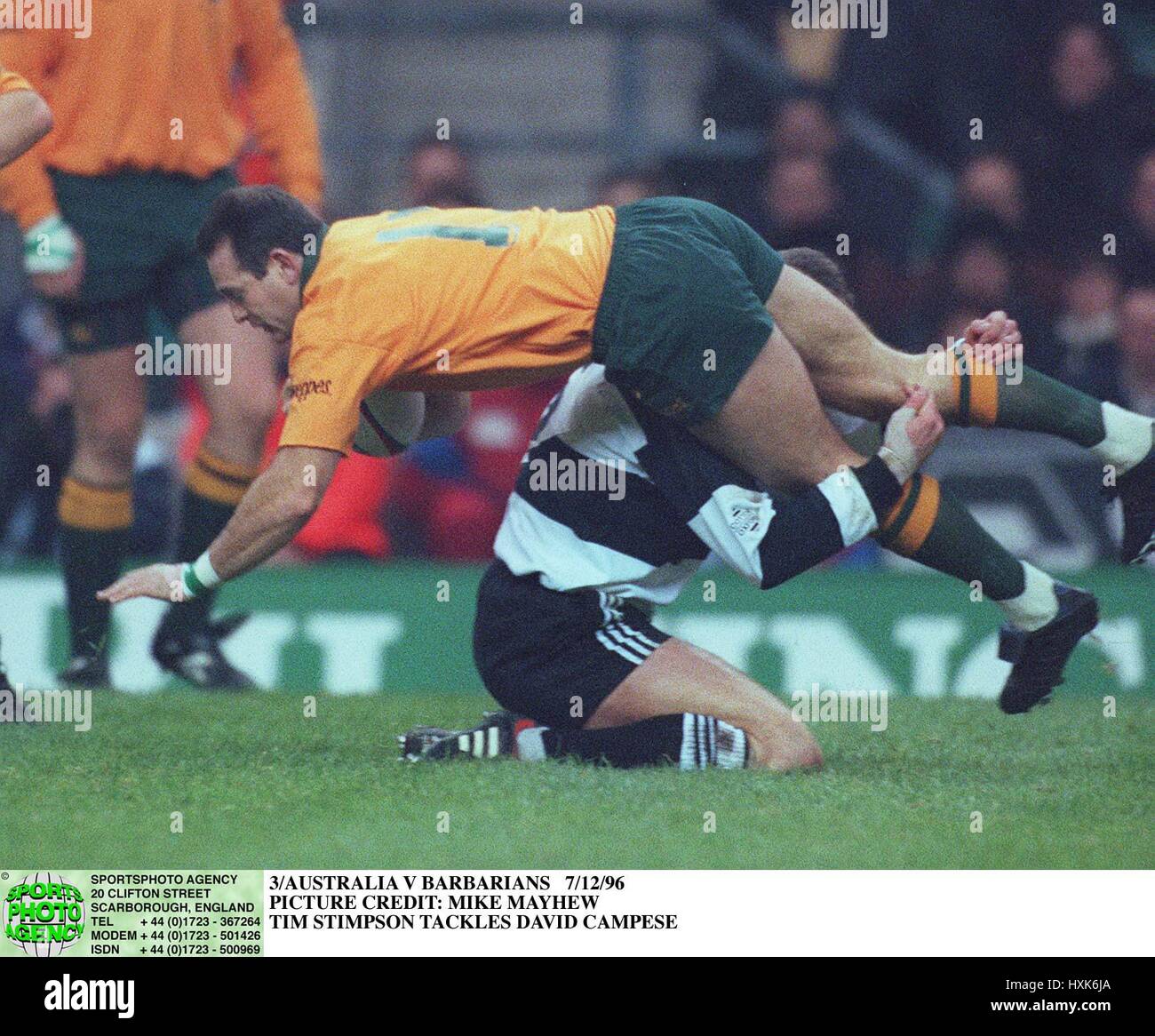 TIM STIMPSON & DAVID CAMPESE BARBARIANS V AUSTRALIA 07 December 1996 ...