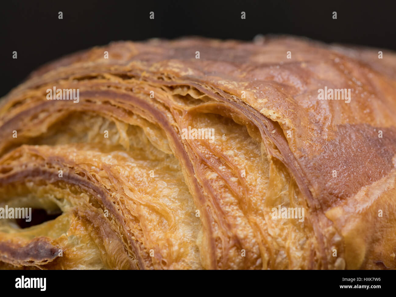 Texture of Freshly Made Chocolate Croissant close up Stock Photo - Alamy