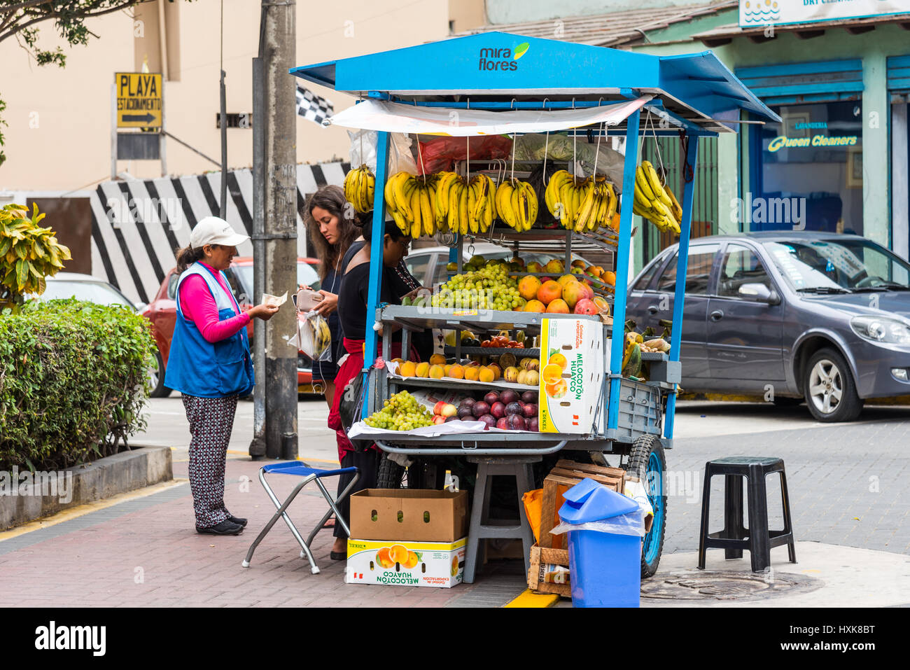 A fresh fruit stand on the street of Lima, Peru Stock Photo - Alamy