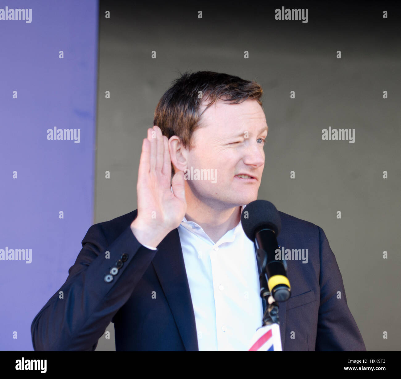 Seb Dance MEP, addresses the Unite For Europe crowd at Parliament ...