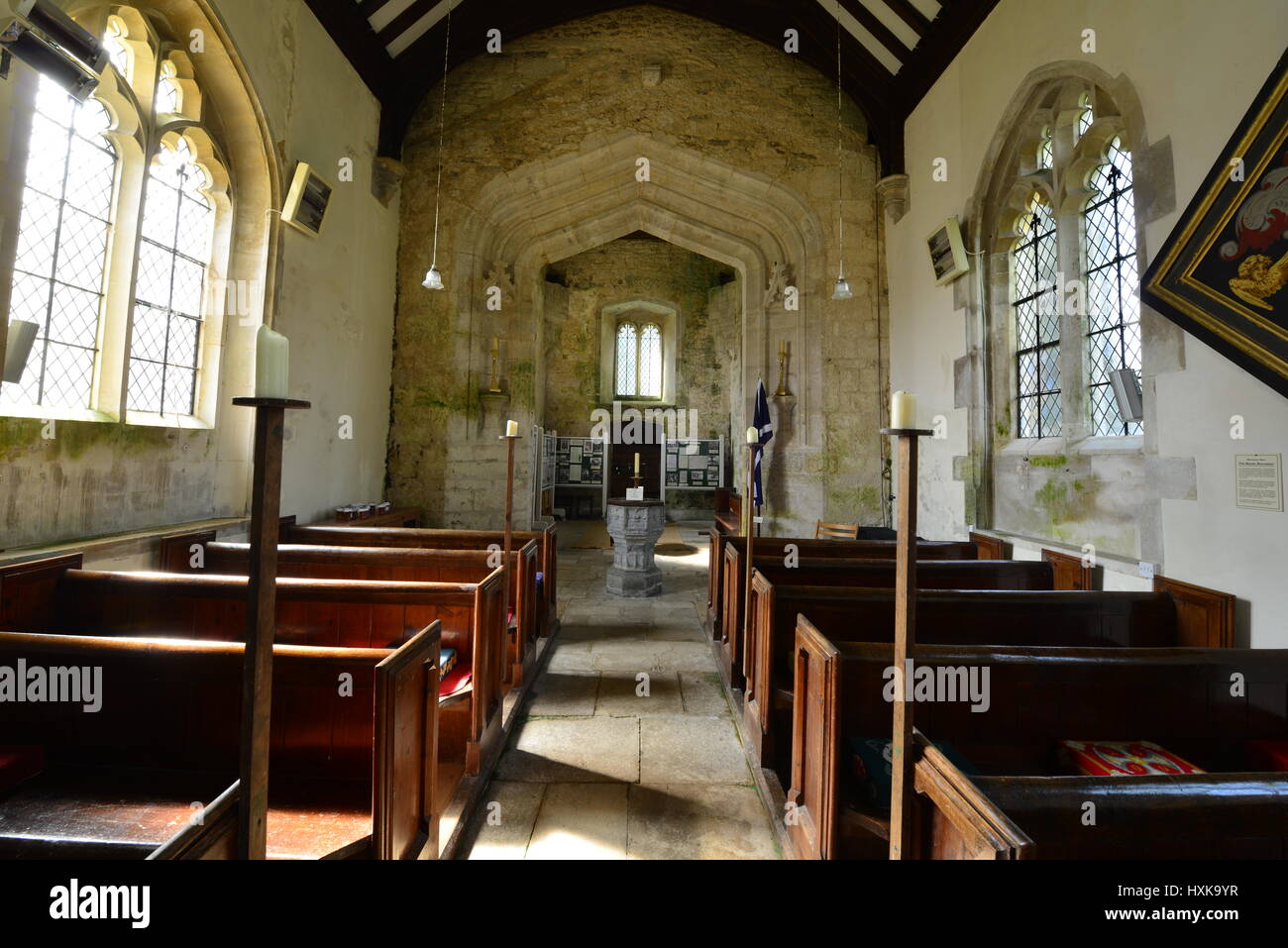 The inside of the church at Lulworth in England Stock Photo - Alamy