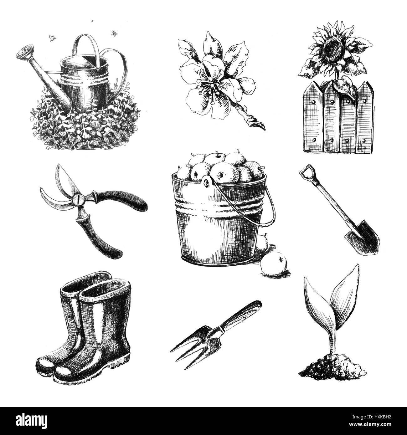 Hand drawn boot icon Cut Out Stock Images & Pictures - Alamy