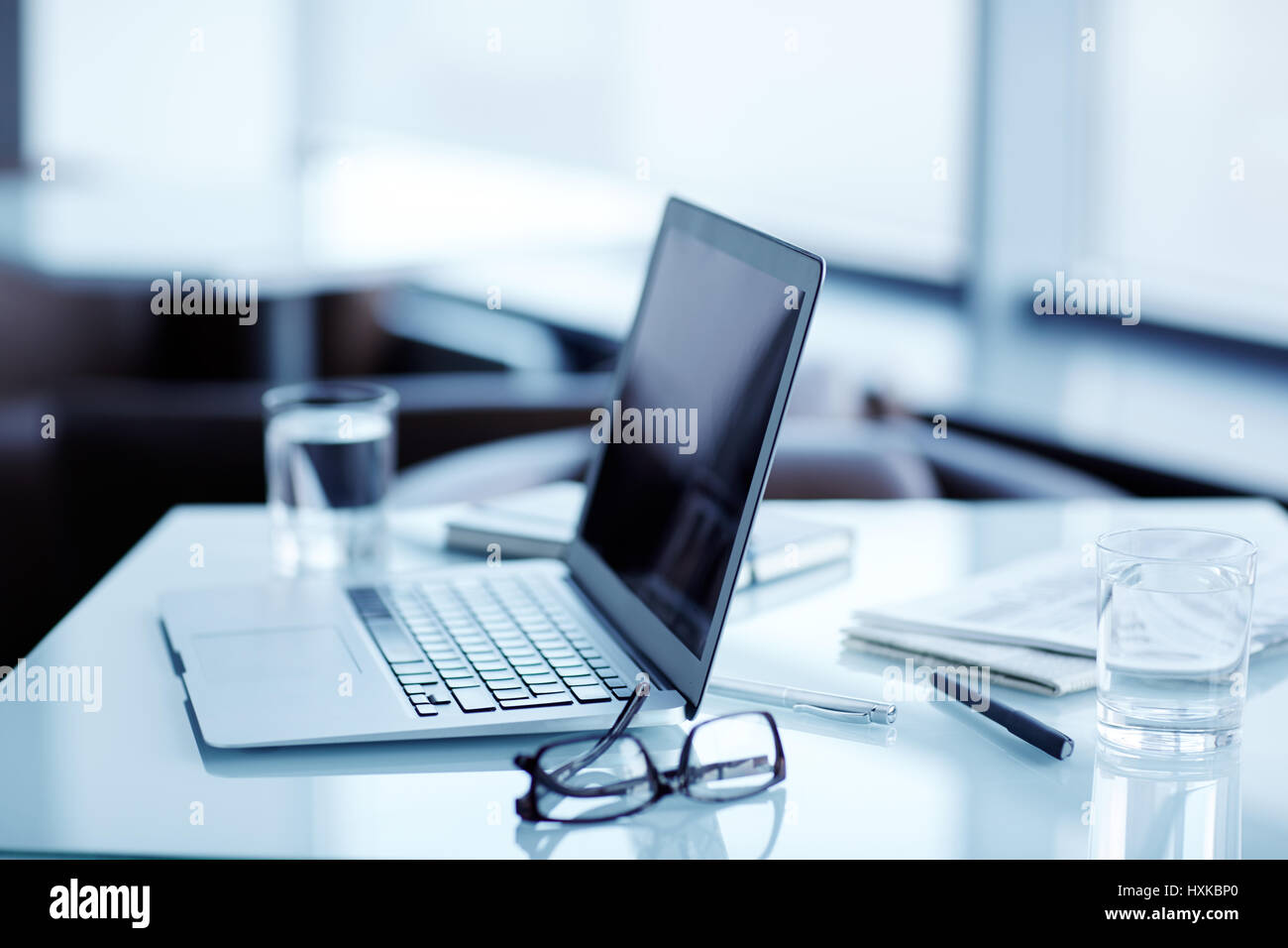 Comfortable workplace open notebook hi-res stock photography and images ...