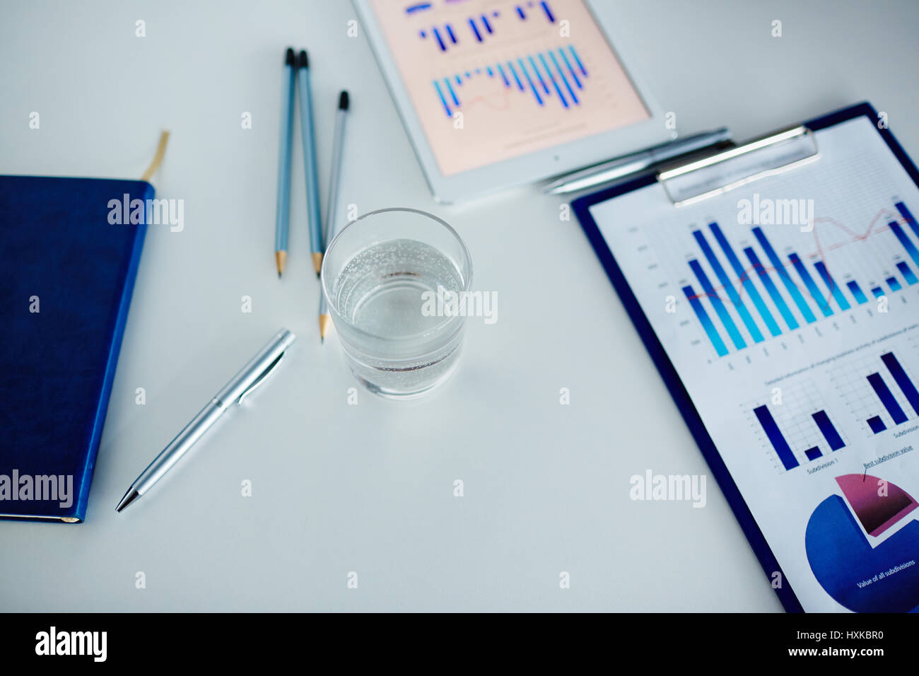 Office Desk of Financial Manager Stock Photo - Alamy