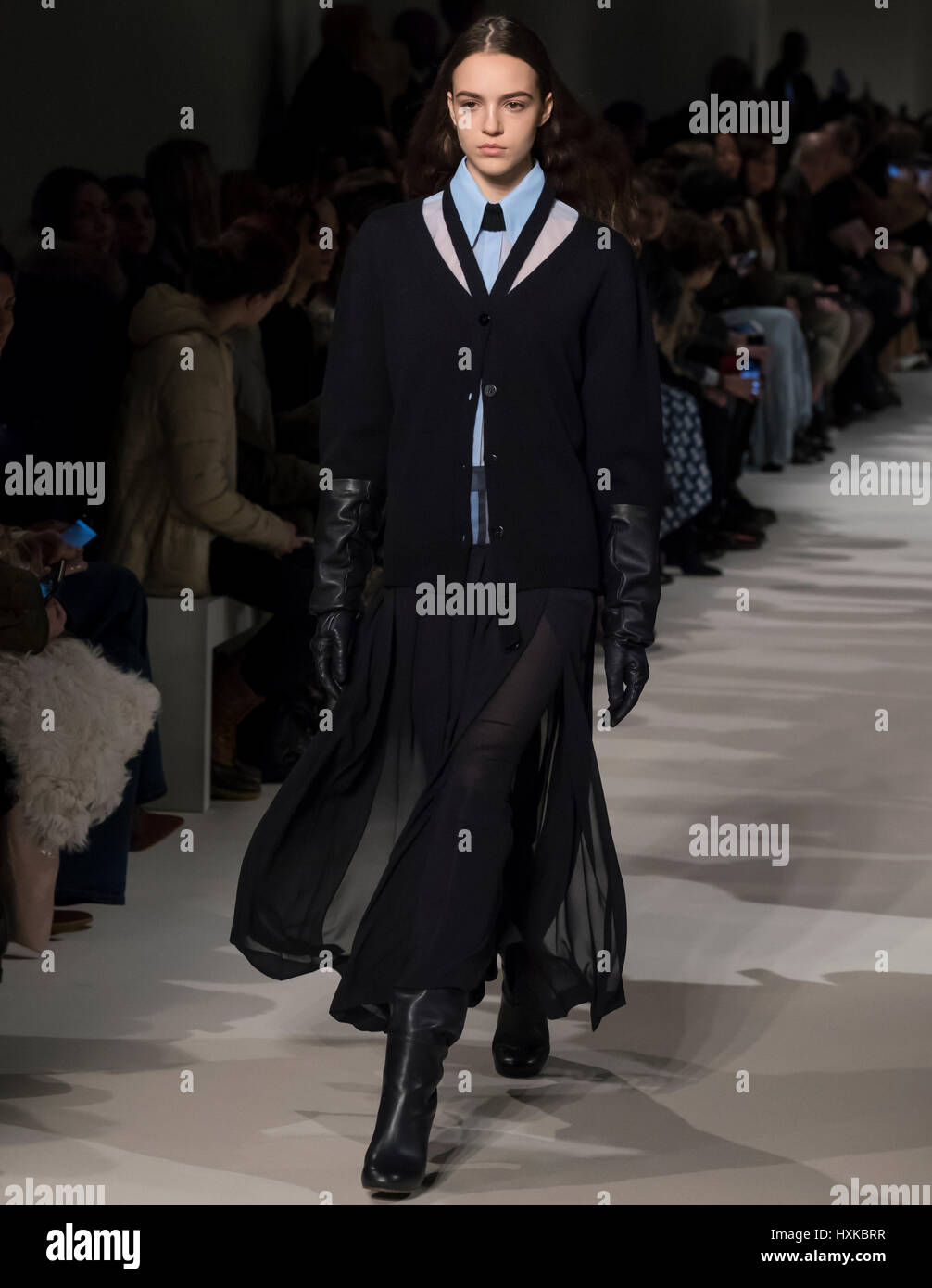 NEW YORK, NY - FEBRUARY 12, 2017: Emm Arruda walks the runway at the ...