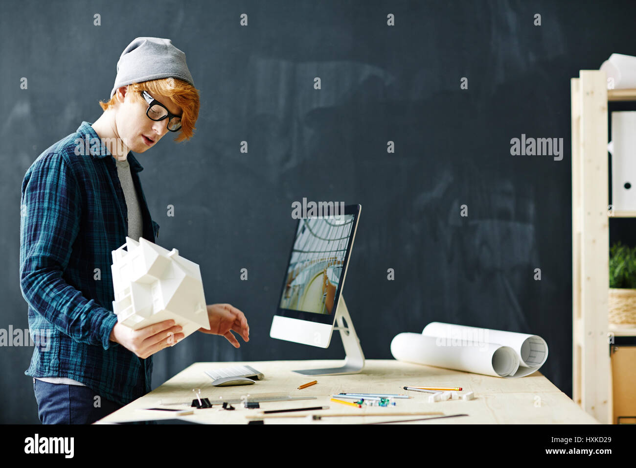 Young Architect At Work Stock Photo - Alamy