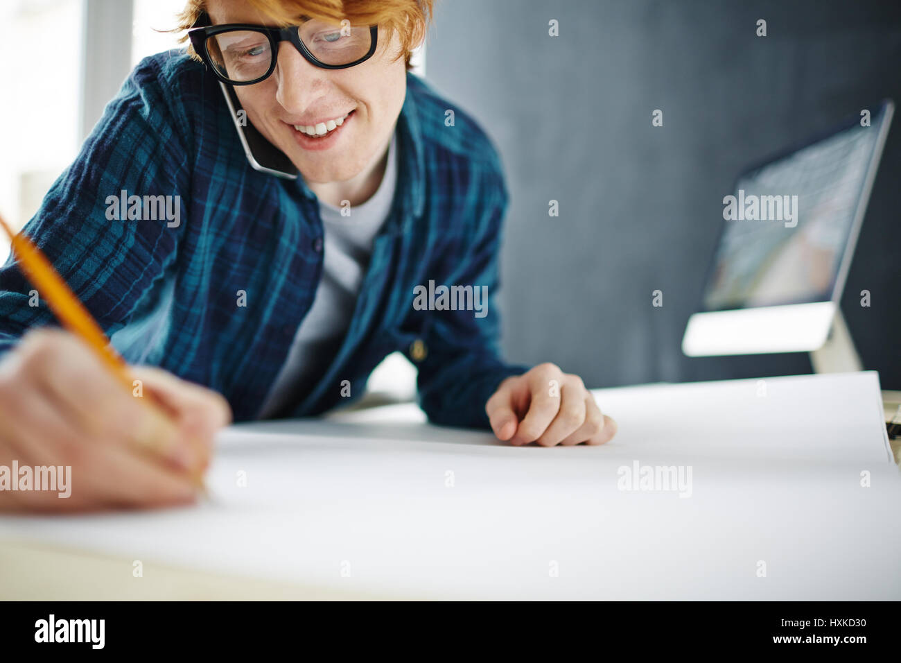 Young man student talking hi-res stock photography and images - Alamy