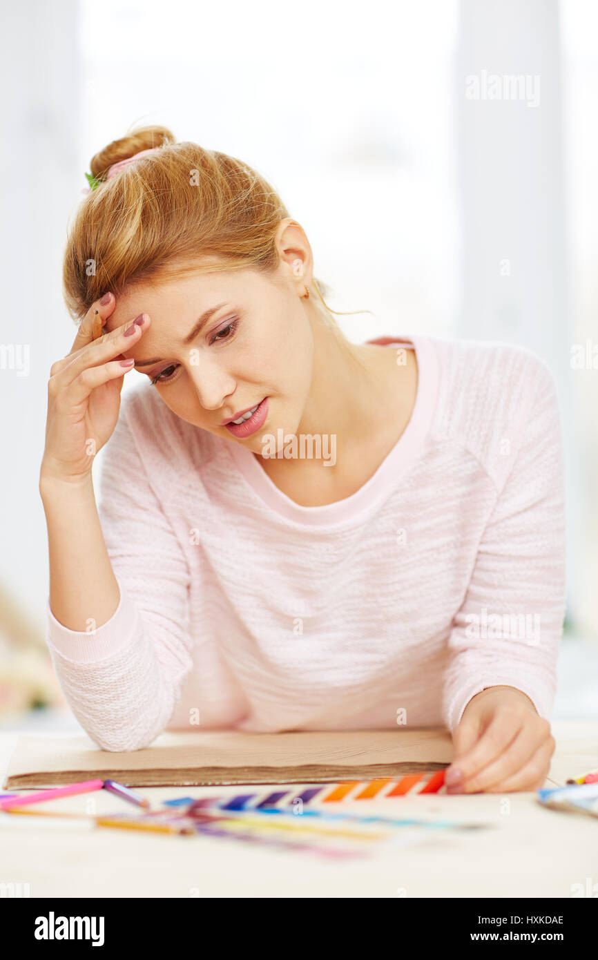 Female designer at work Stock Photo - Alamy
