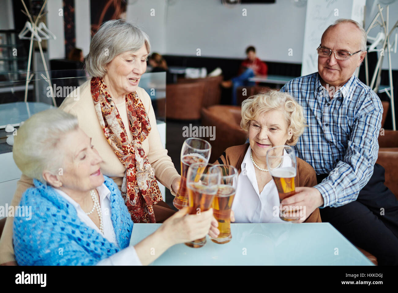 Elderly woman meeting man hi-res stock photography and images - Alamy