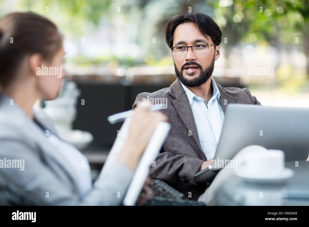 Conducting informal interview with applicant Stock Photo - Alamy